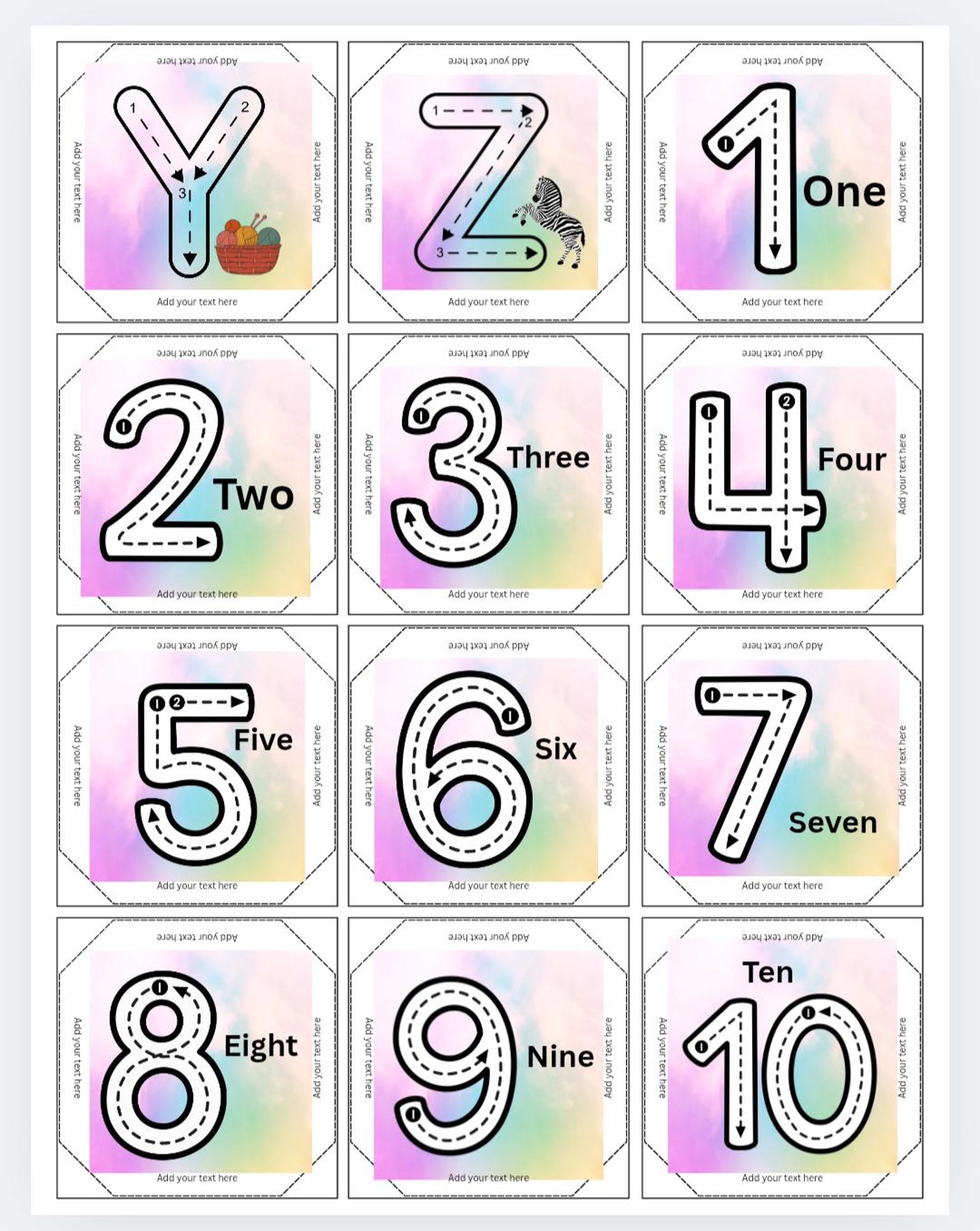 TEMPLATE ONLY| Tracing Alphabet & Number Set (A-Z, 1-10) 2x2 Magnet ...