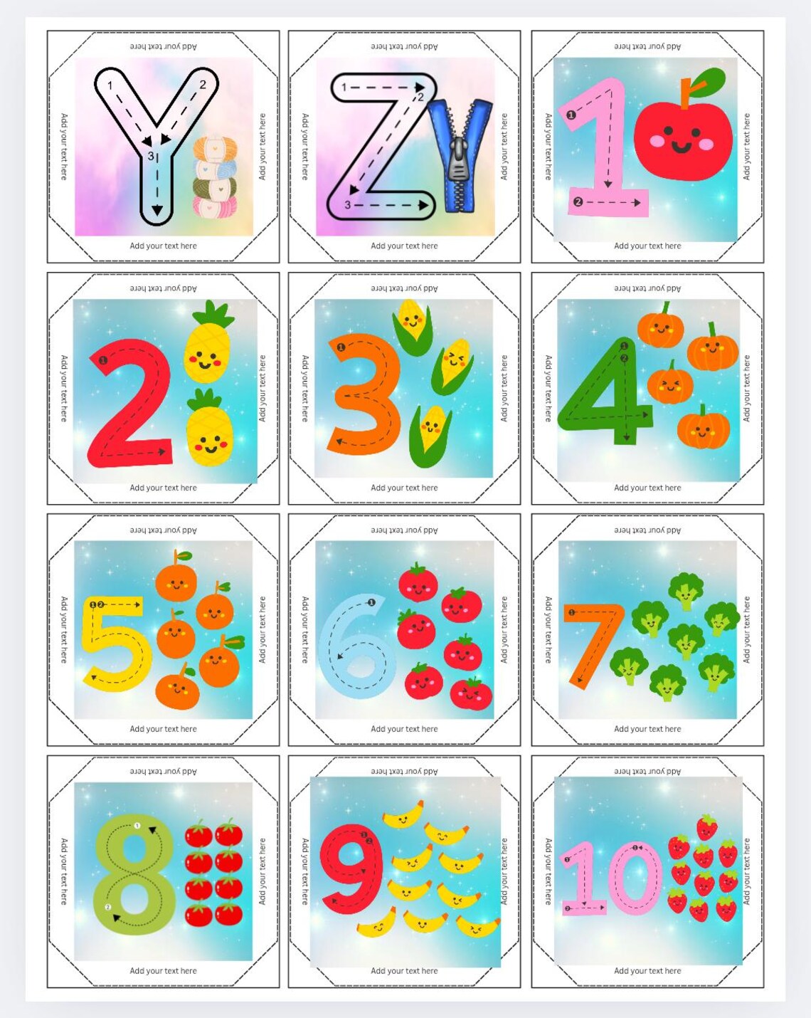 TEMPLATE ONLY| Tracing Alphabet & Number Set (A-Z, 1-10) 2x2 Magnet ...