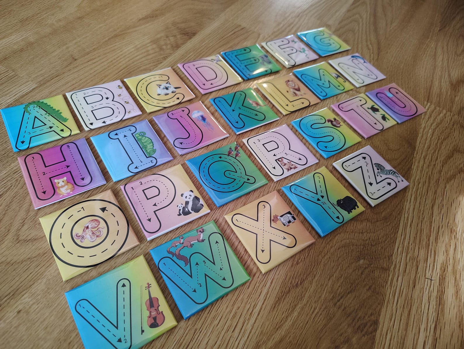 TEMPLATE ONLY| Tracing Alphabet & Number Set (A-Z, 1-10) 2x2 Magnet ...