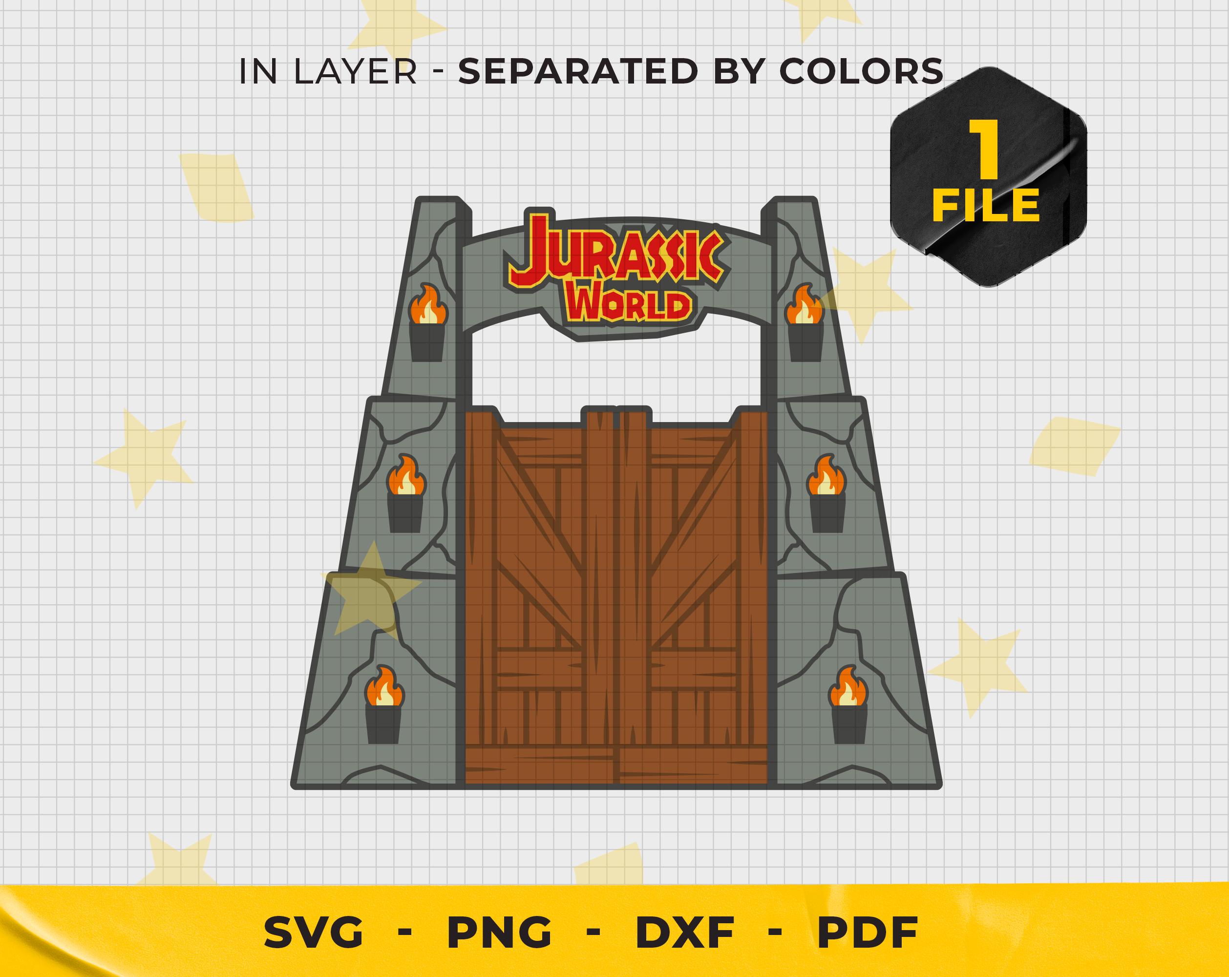 Jurassic Park Gates SVG, Jurassic World Svg , Jurassic World Entrance ...