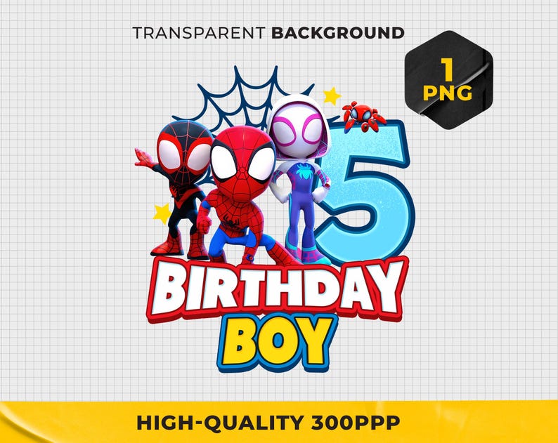 Spidey and His Amazing Friends Png 5th Birthday Girl, Superhero PNG ...