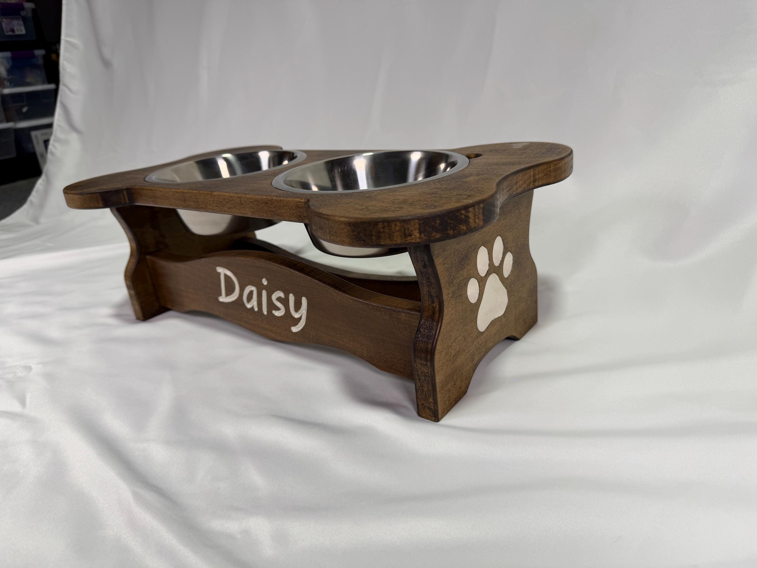 Custom Solid Wood Dog Feeder Stand — Personalized Raised Bowl Holder - Etsy