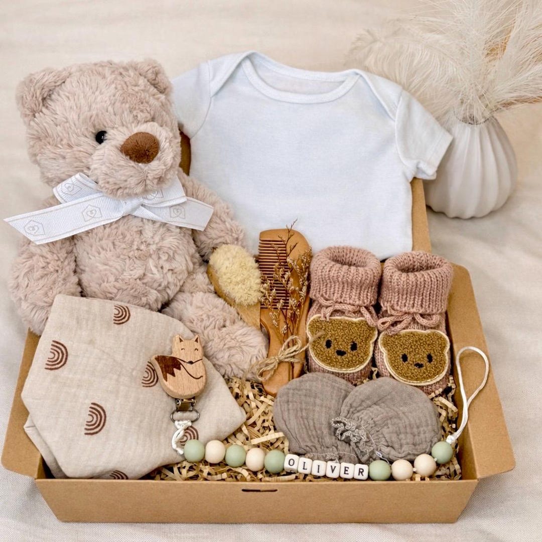 Personalized Baby Gift Box, Newborn Essentials Set, Custom Name ...