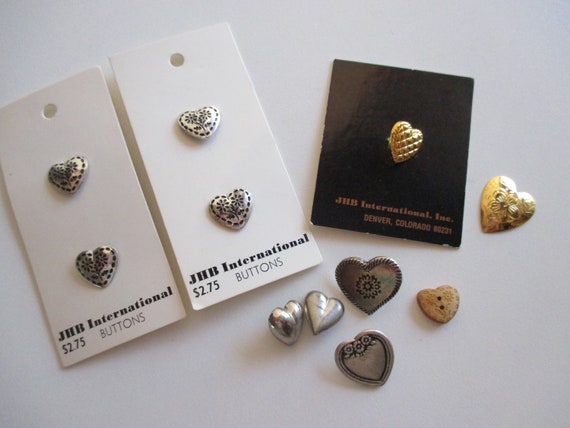 Heart Button Set Metal Heart Buttons JHB Heart Buttons - Etsy