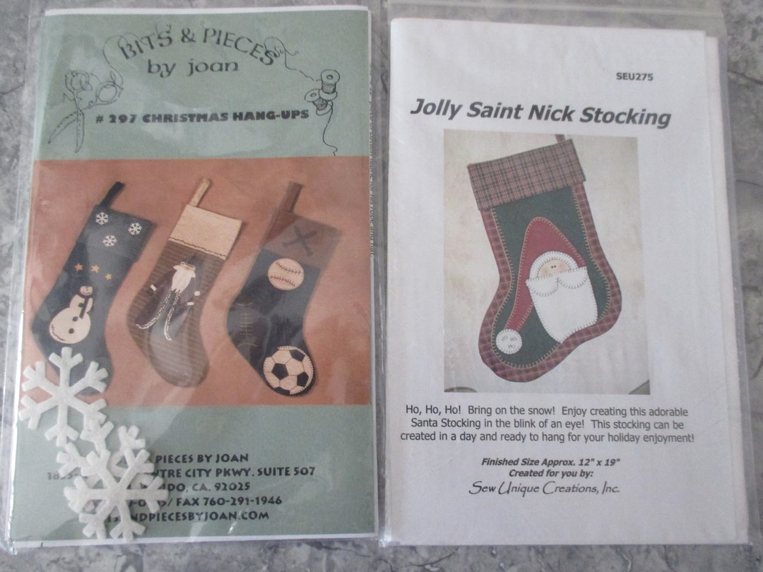 Set of 2 Stocking Patterns, Hang-ups Stocking Pattern Bits and Pieces ...