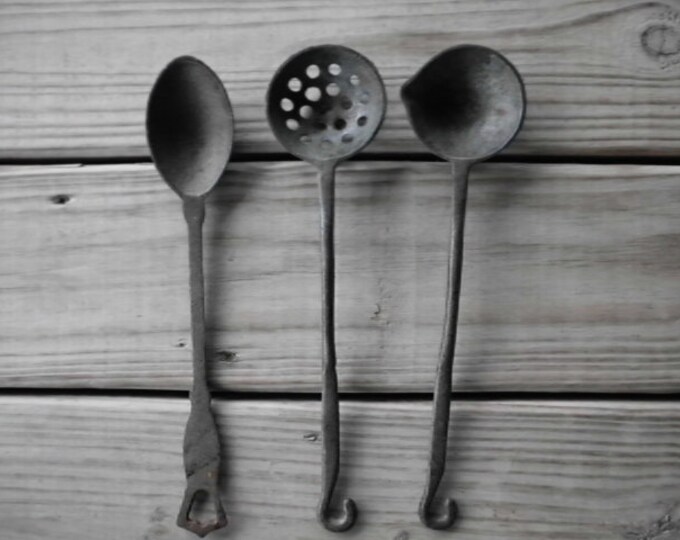 Vintage Cast Iron Cooking Tools Set of Three - Etsy