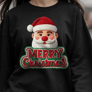 Faux Yarn Santa PNG • Crochet Texture Merry Christmas Design • Digital ...