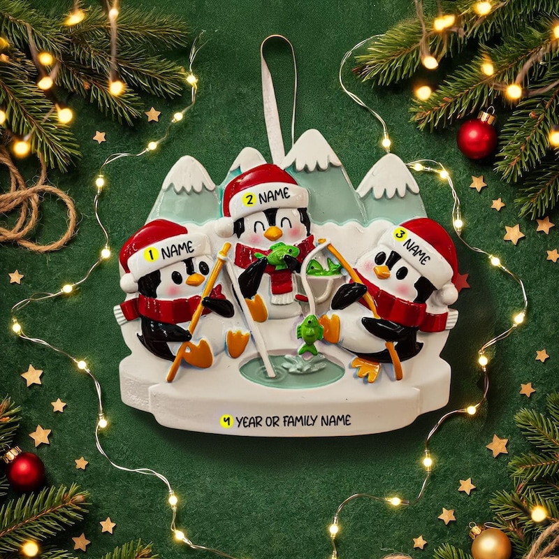 Fishing Penguin Ornament - Etsy