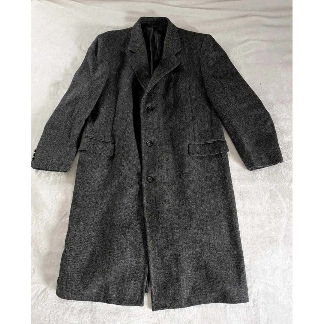 VTG Joseph's Clothier Men's Wool Trench Coat Gray Old Money Classic ...
