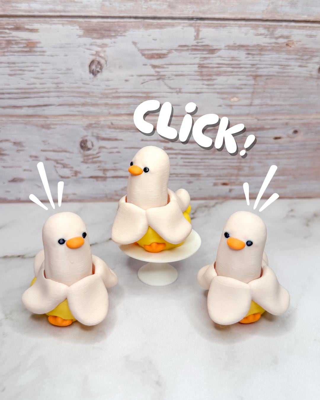 Adorable Banana Duck Clicker | 3D Printed Fidget Stim | Fun & Silly ...