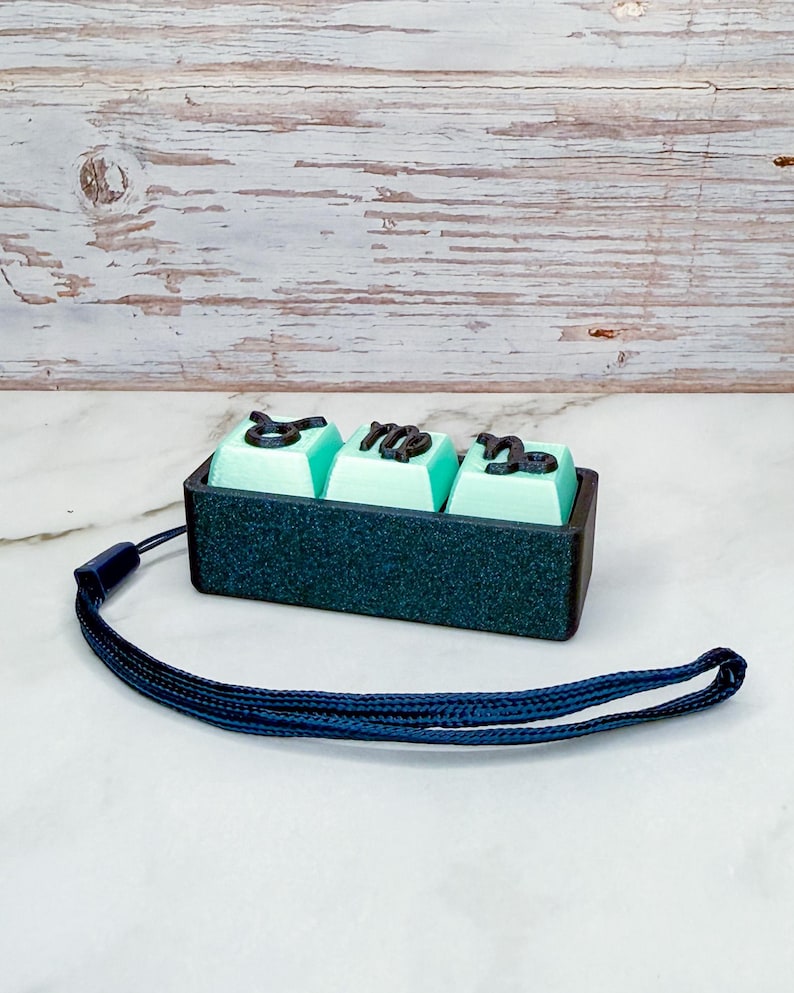 Custom Astrology Big Three Keyboard Clicker | 3 Key Wristlet 3D Printed ...