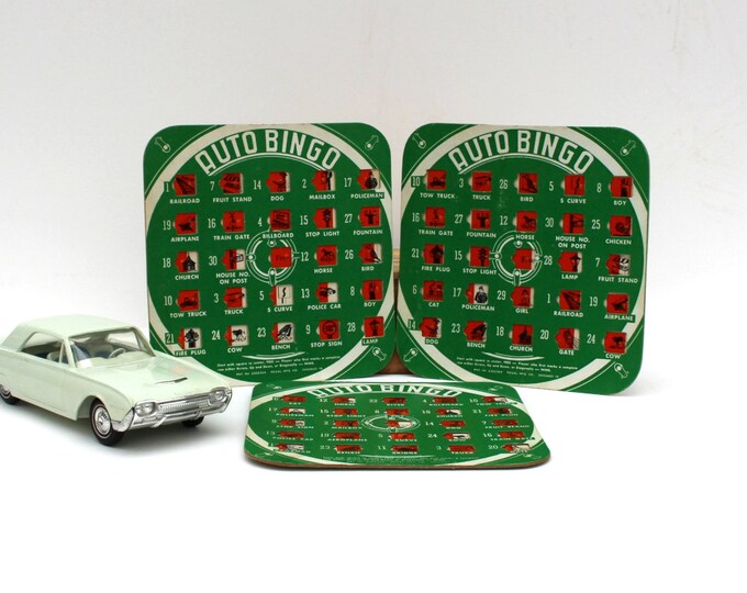 Vintage Auto Bingo Game Cards - Regal Game Manufacturing Co. Chicago ...