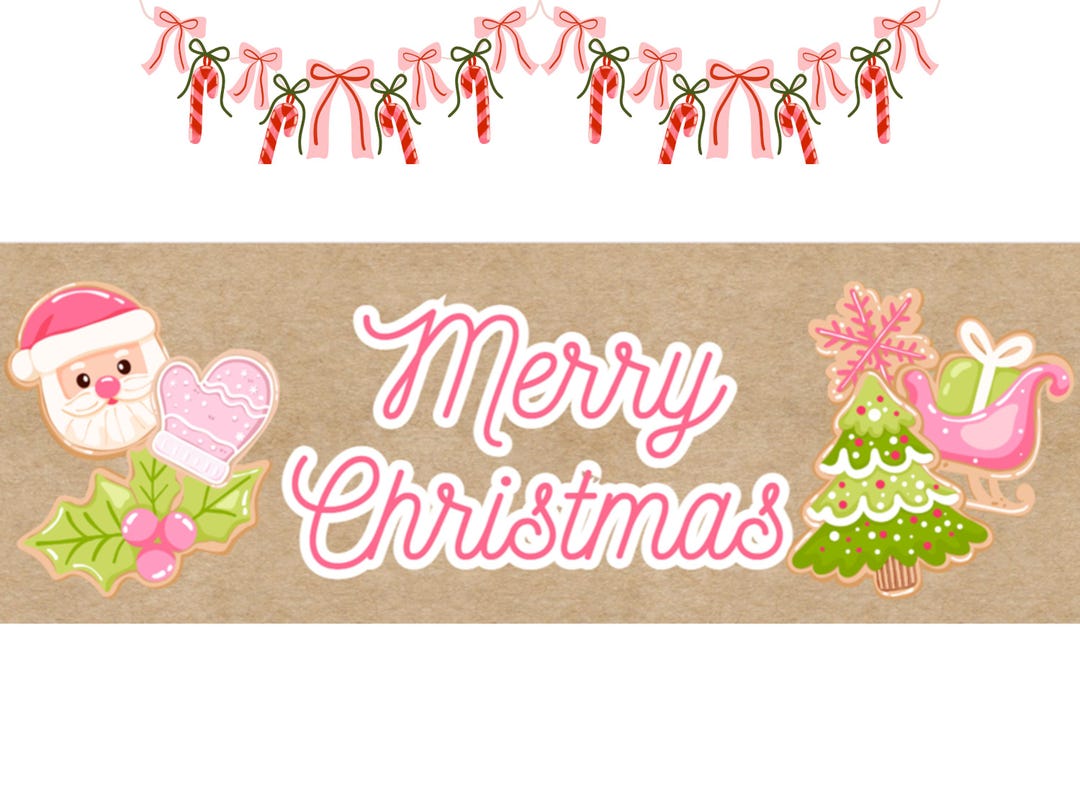 Merry Christmas Template | Christmas Printable | Pink | (digital ...
