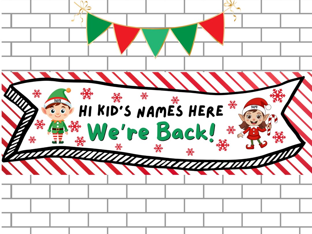 We're Back Elf Banner Template | Christmas Printable (digital Download ...