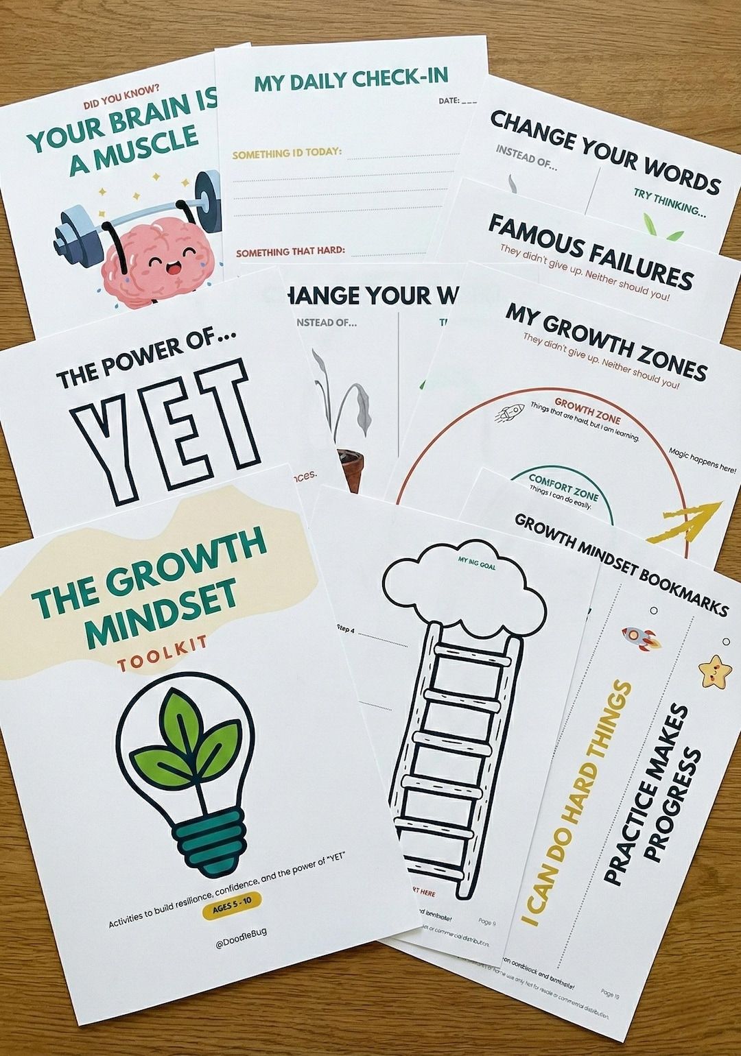 Growth Mindset Activities for Kids | SEL Worksheets (PDF) - Etsy