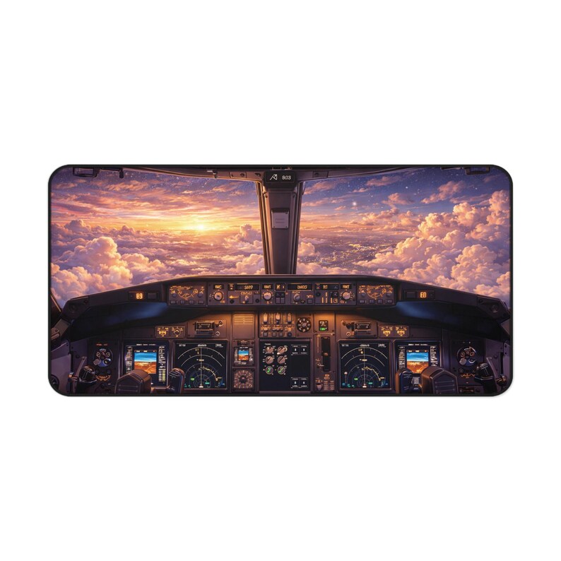 Cockpit Sunset Desk Mat | Airplane Flight Deck Mouse Pad - Etsy