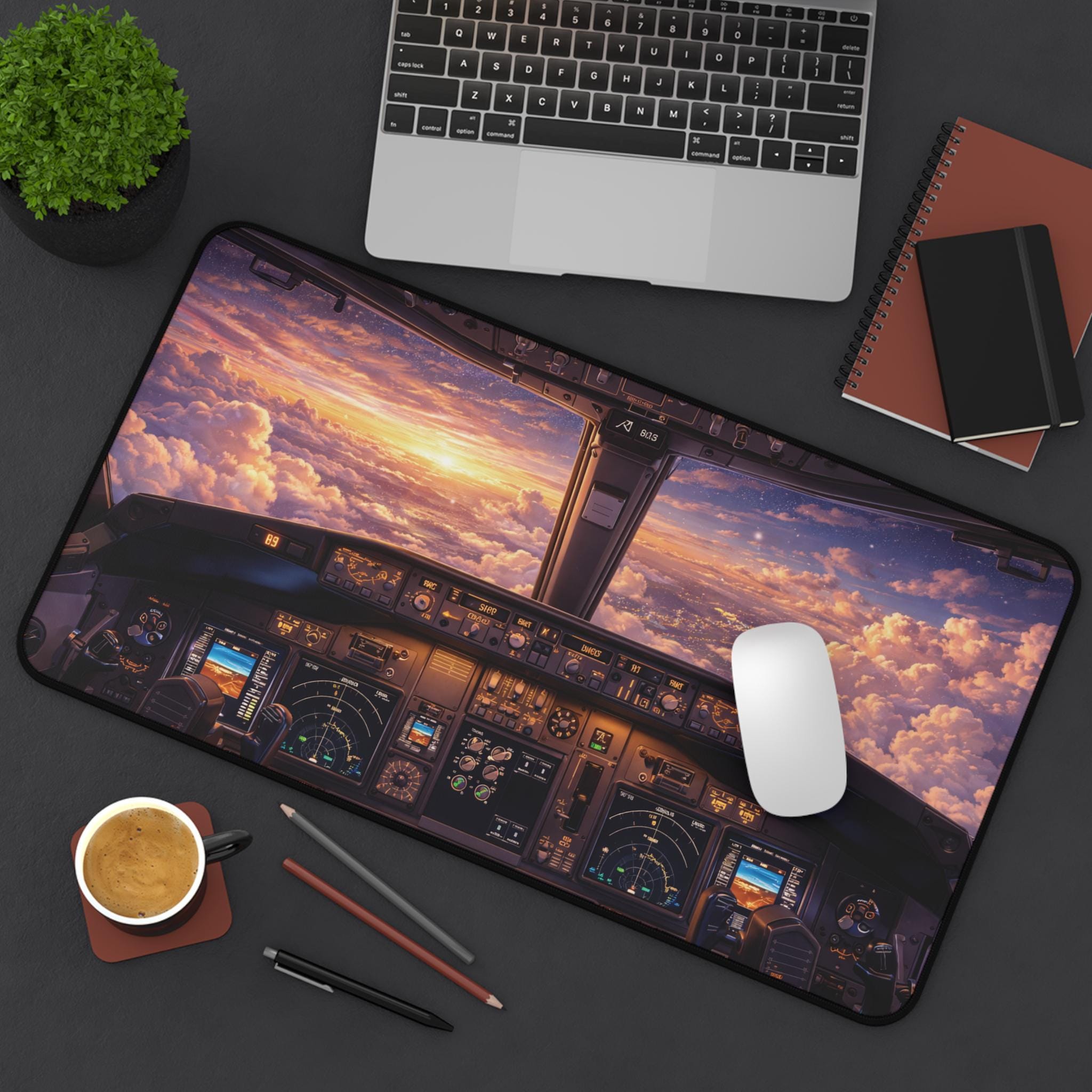 Cockpit Sunset Desk Mat | Airplane Flight Deck Mouse Pad - Etsy