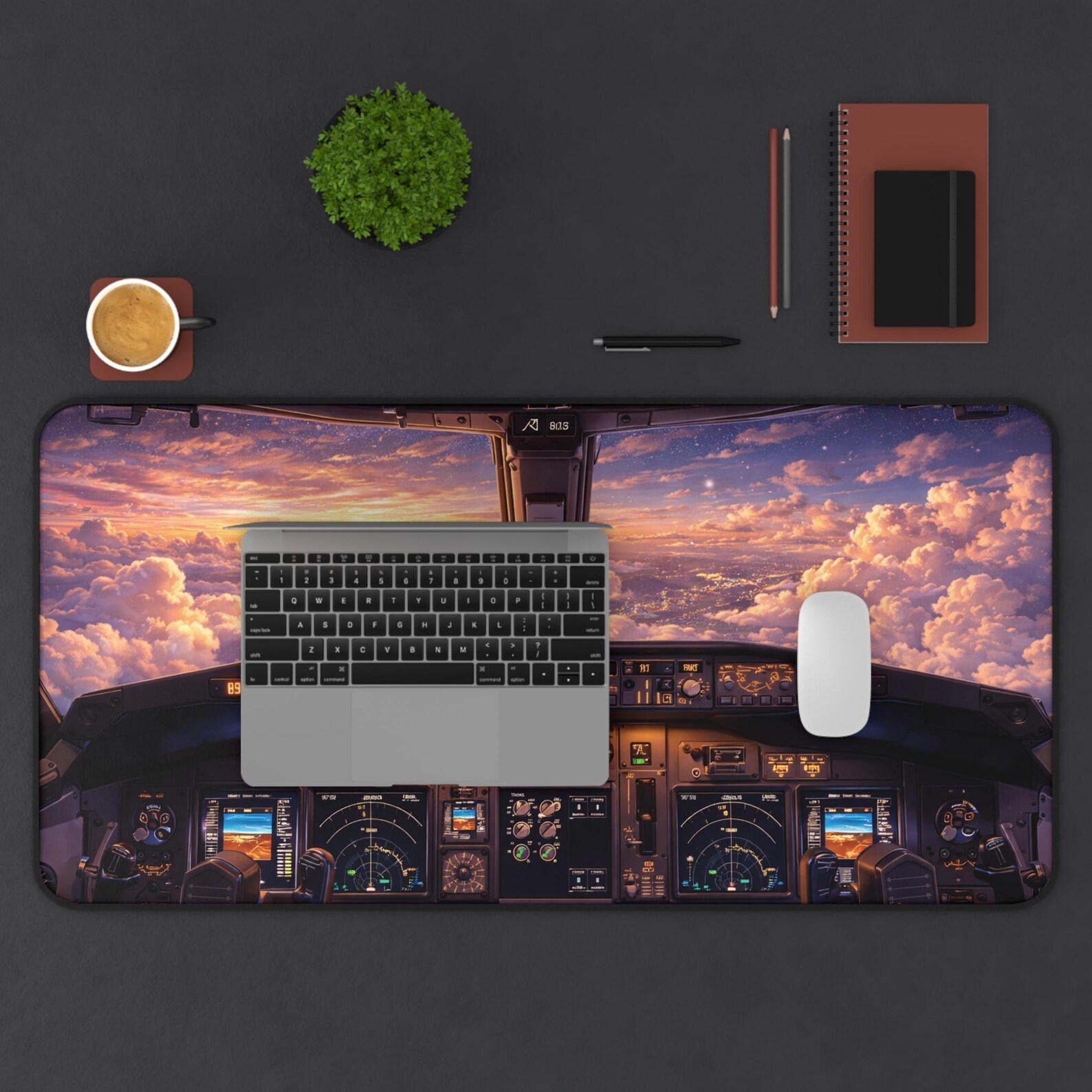Cockpit Sunset Desk Mat | Airplane Flight Deck Mouse Pad - Etsy