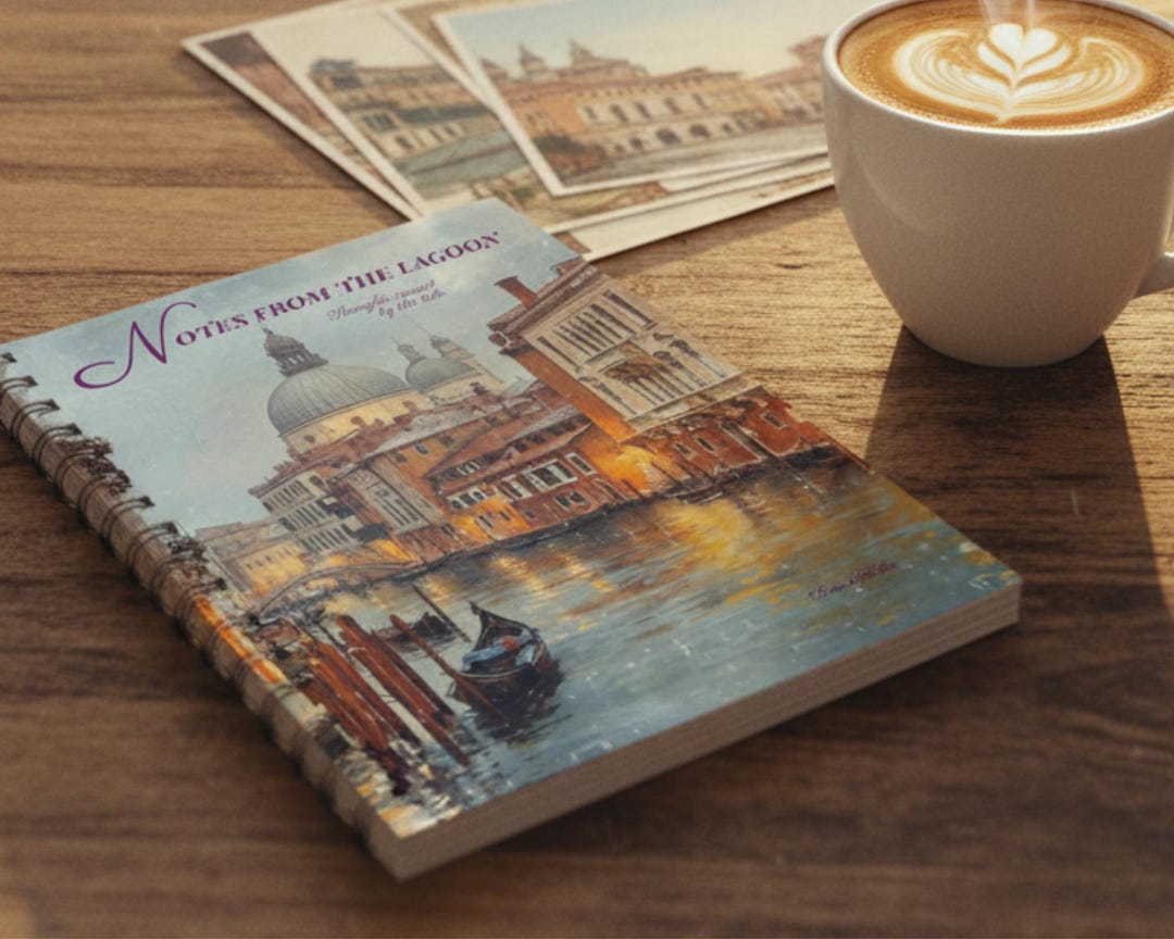 Venice Notebook, Italy Travel Journal Gondola Scene, Romantic Italy ...