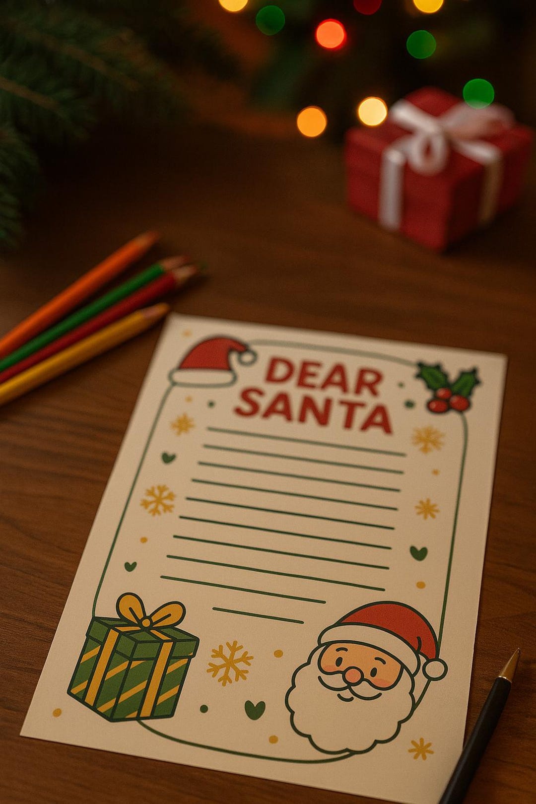 Dear Santa Christmas List Printable- Instant Download - Etsy