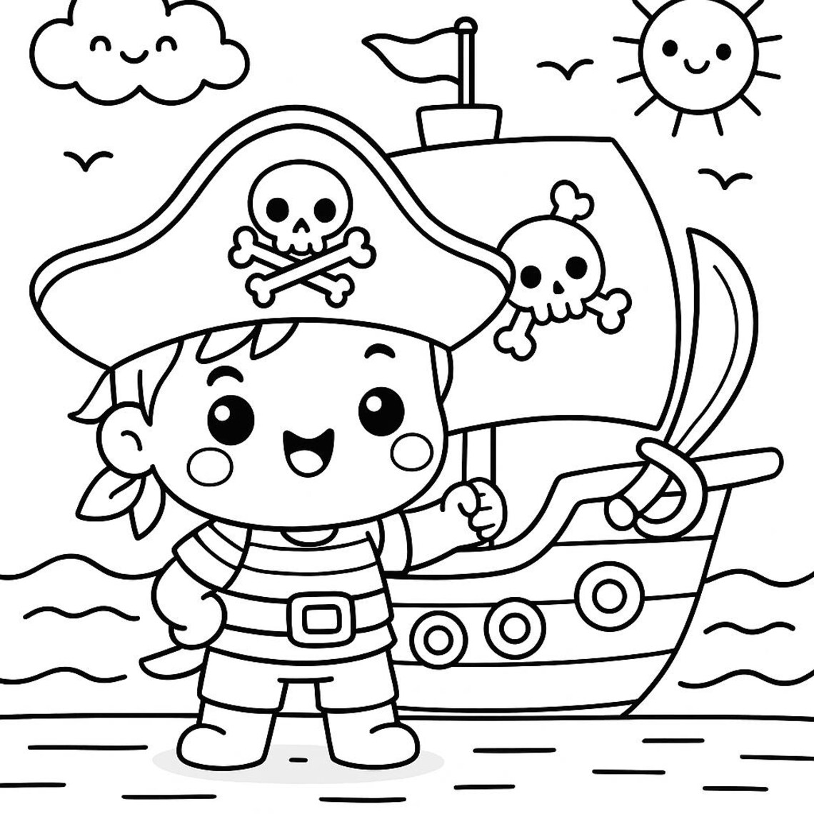 Pirate Coloring Pages- 10 Fun Printable Pirate Sheets for Kids ...