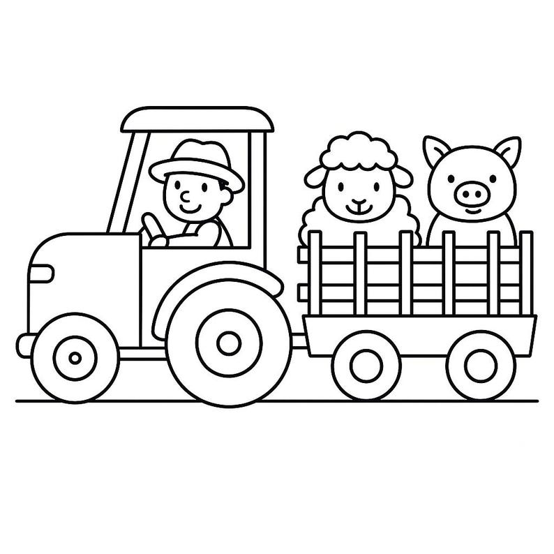 Farm Animals Coloring Pages- 10 Printable Pages for Kids- Instant ...