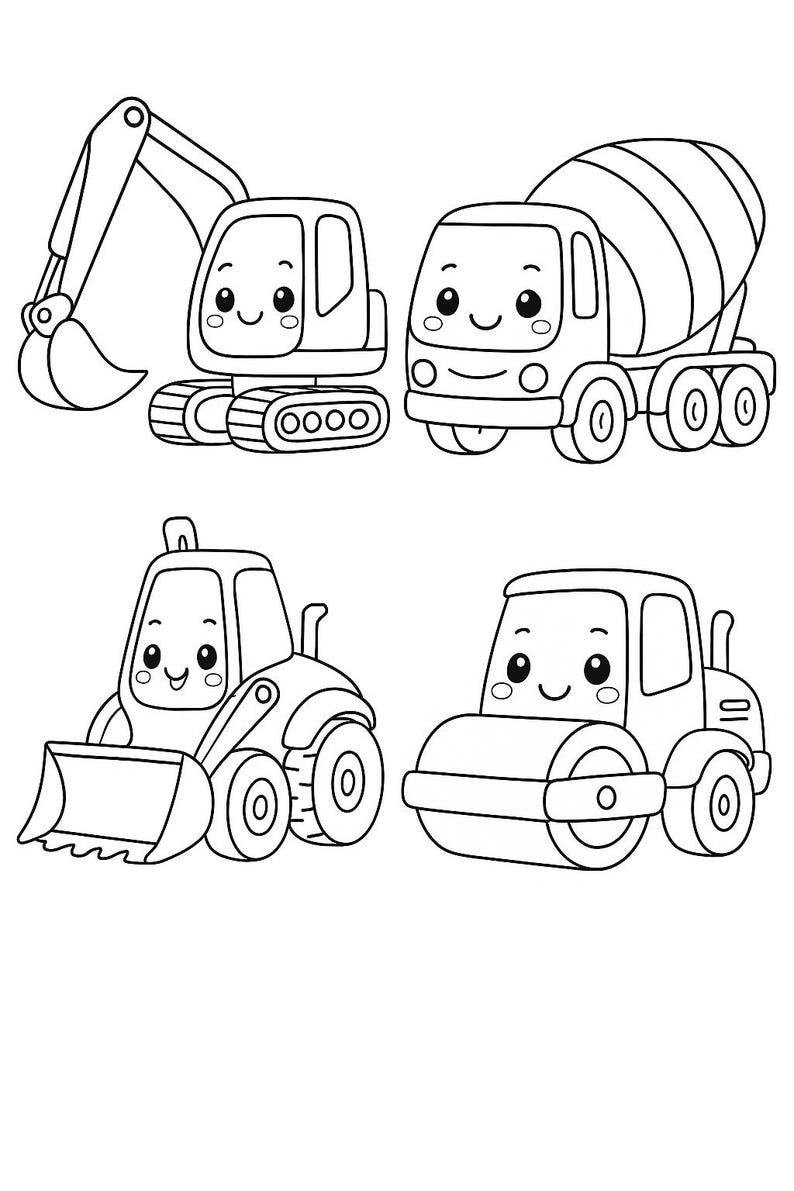 Construction Vehicles Coloring Pages - 10 Printable Construction Trucks ...