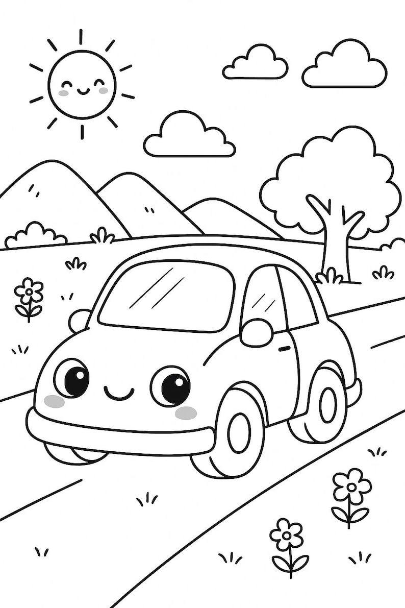 Car Coloring Pages- 10 Fun Printable Car Sheets for Kids ,instant ...