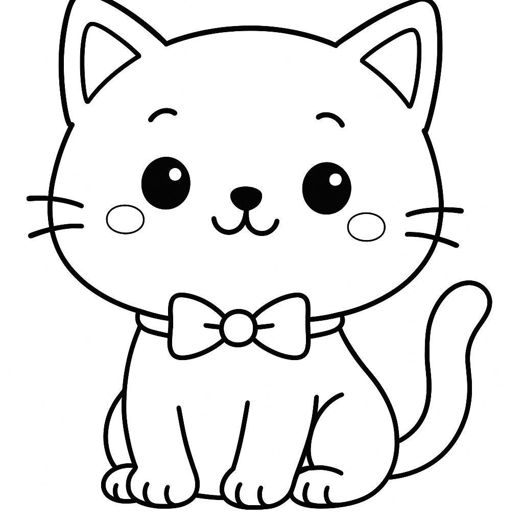 Kawaii Kitten Coloring Pages- Cat Coloring Pack for Kids - 10 Printable ...