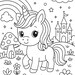 Kawaii Unicorn Coloring Pages- Unicorn Printable for Kids - Instant ...