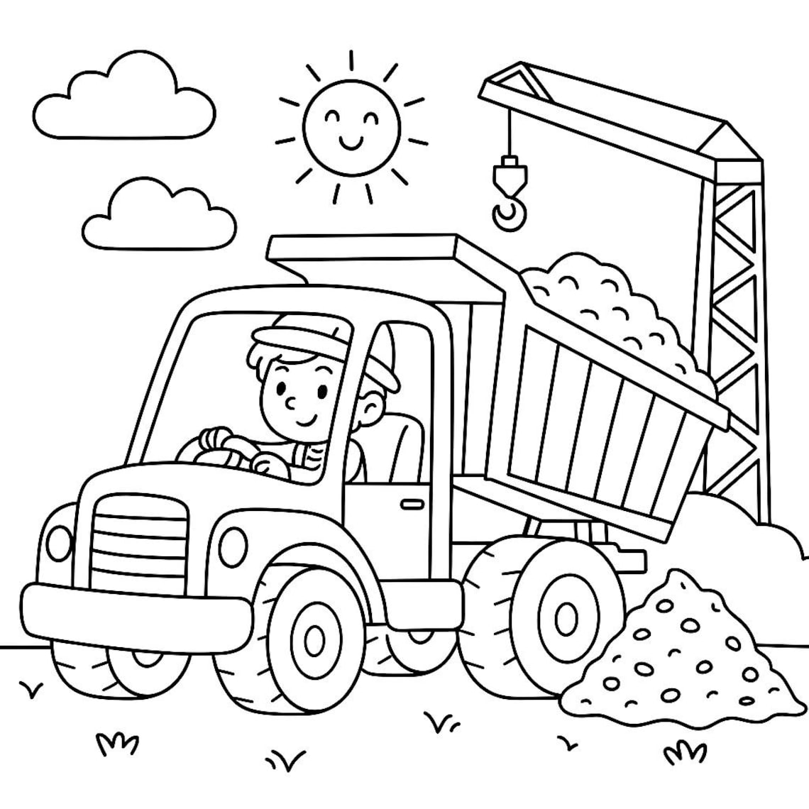 Construction Trucks Coloring Pages- 10 Printable Sheets - Etsy