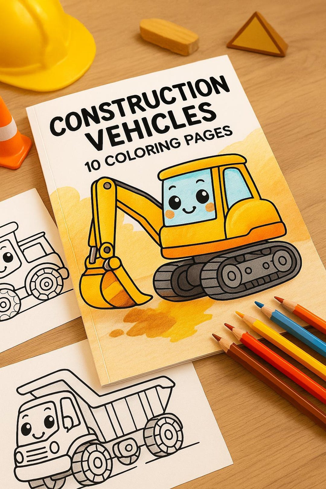 Construction Vehicles Coloring Pages - 10 Printable Construction Trucks ...
