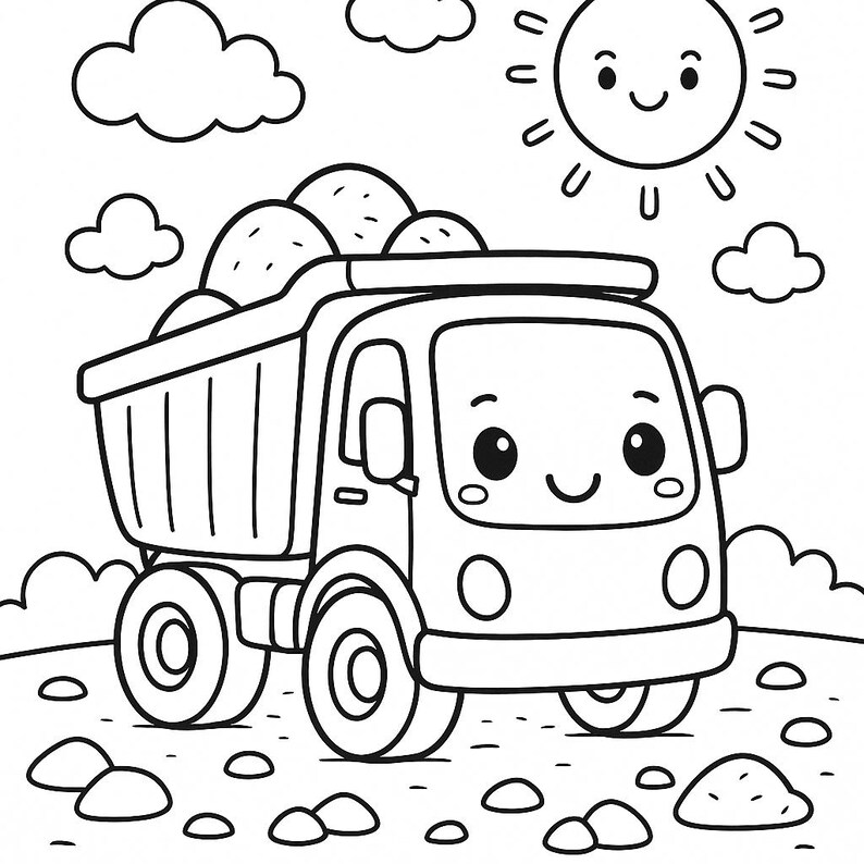 Construction Vehicles Coloring Pages - 10 Printable Construction Trucks ...