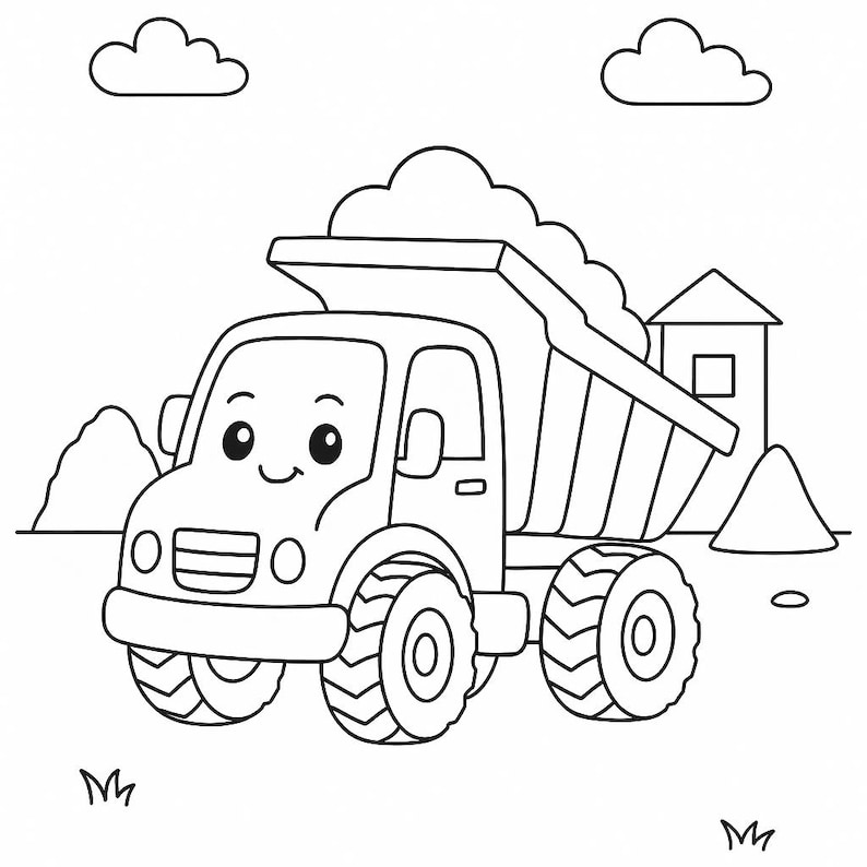 Construction Vehicles Coloring Pages-10 Printable Pages for Kids ...