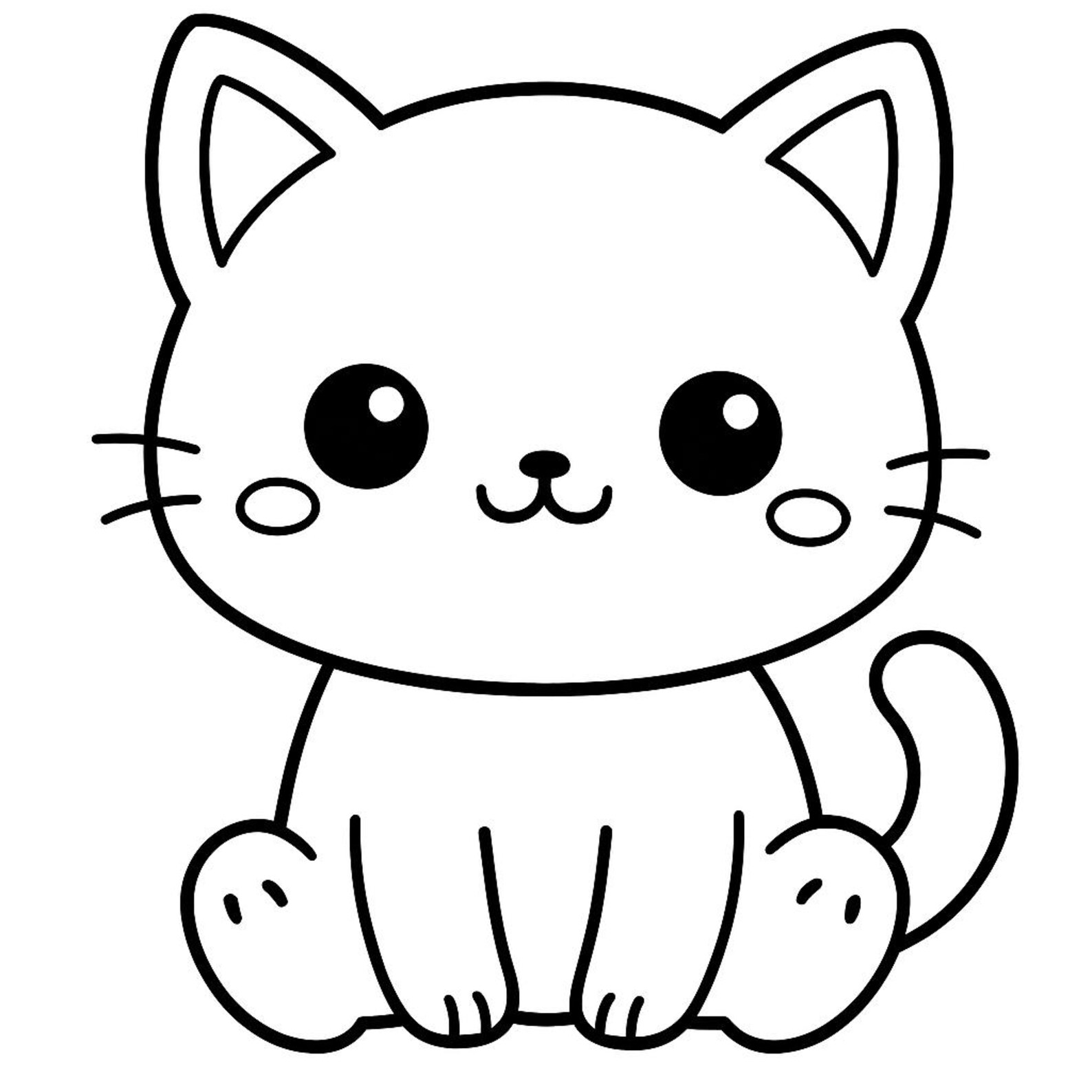 Kawaii Kitten Coloring Pages- Cat Coloring Pack for Kids - 10 Printable ...