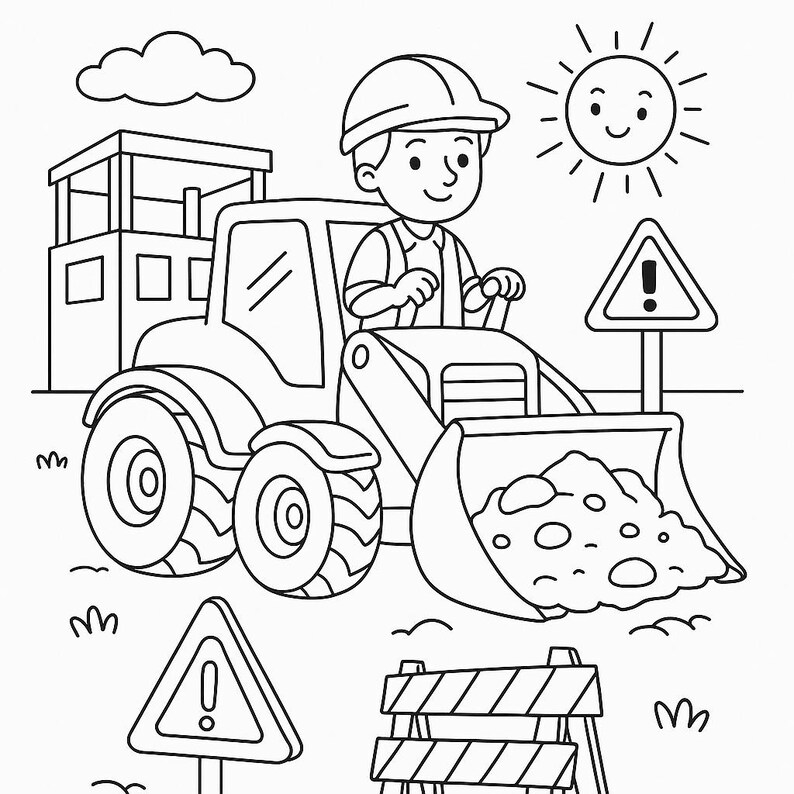 Construction Vehicles Coloring Pages-10 Printable Pages for Kids ...