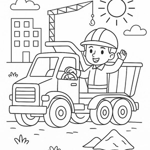Construction Trucks Coloring Pages- 10 Printable Sheets - Etsy