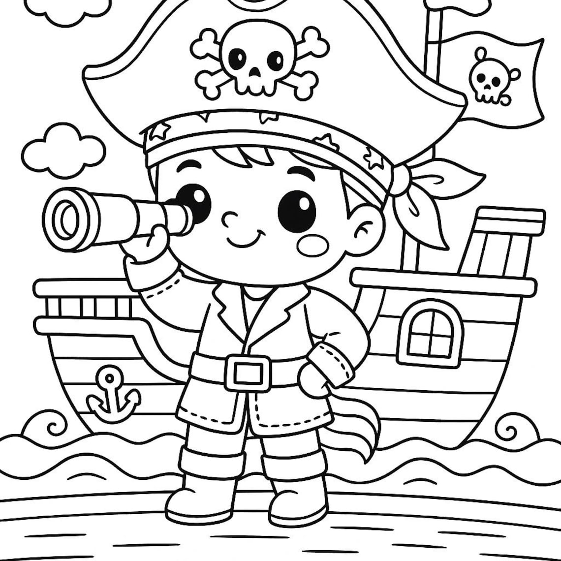 Pirate Coloring Pages- 10 Fun Printable Pirate Sheets for Kids ...