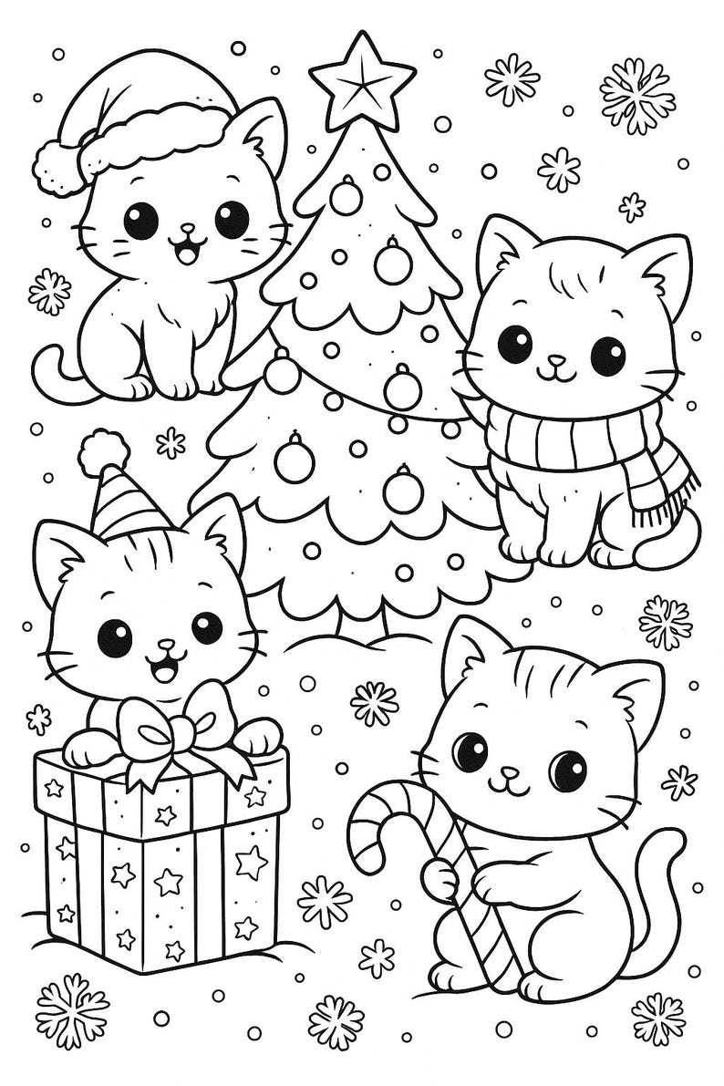 Christmas Coloring Pages - 10 Holiday Scenes Printable Coloring Book - Etsy