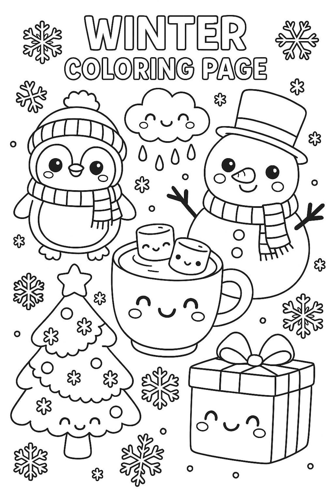 Christmas Coloring Pages - 10 Holiday Scenes Printable Coloring Book - Etsy