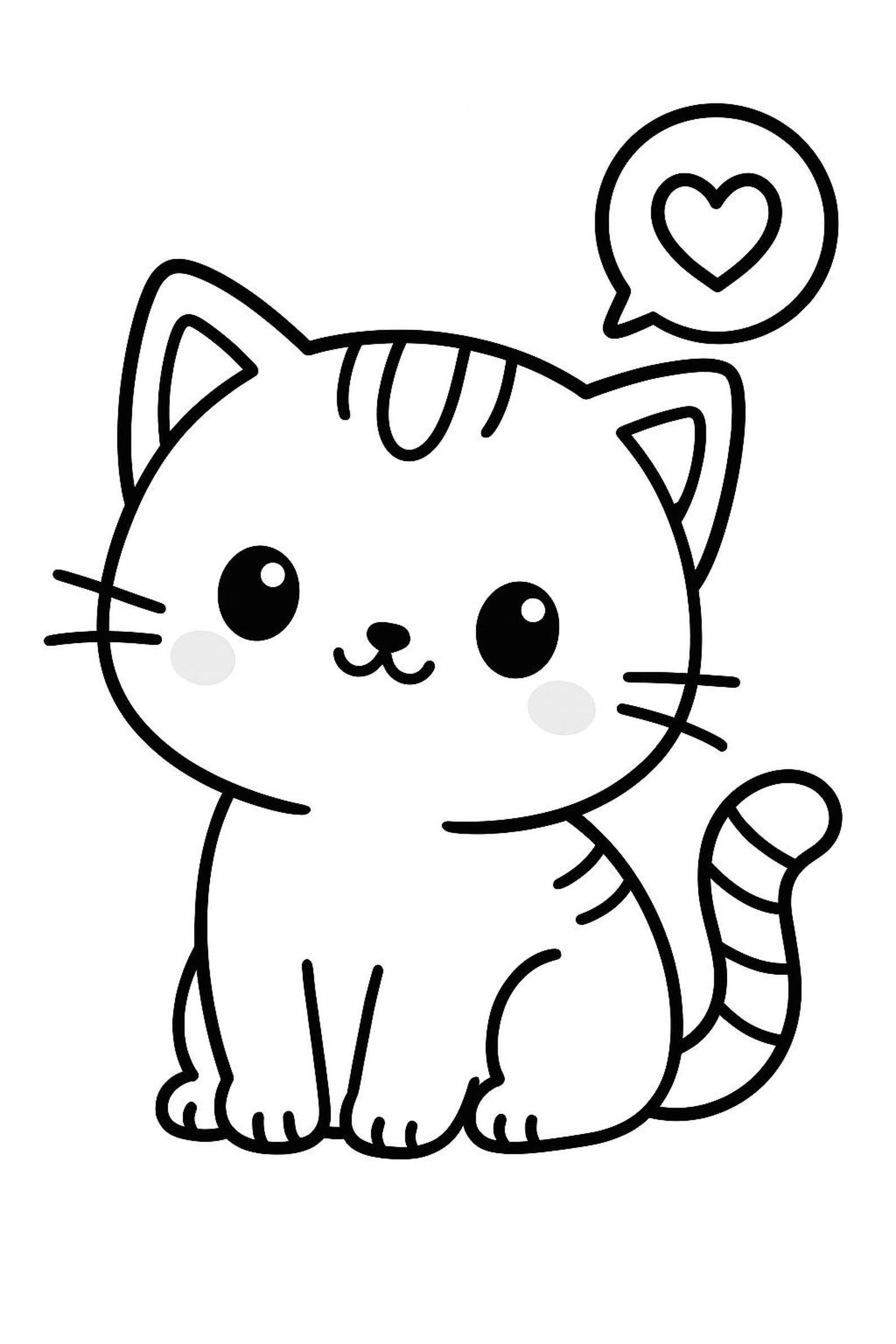 Kawaii Kitten Coloring Pages- Cat Coloring Pack for Kids - 10 Printable ...