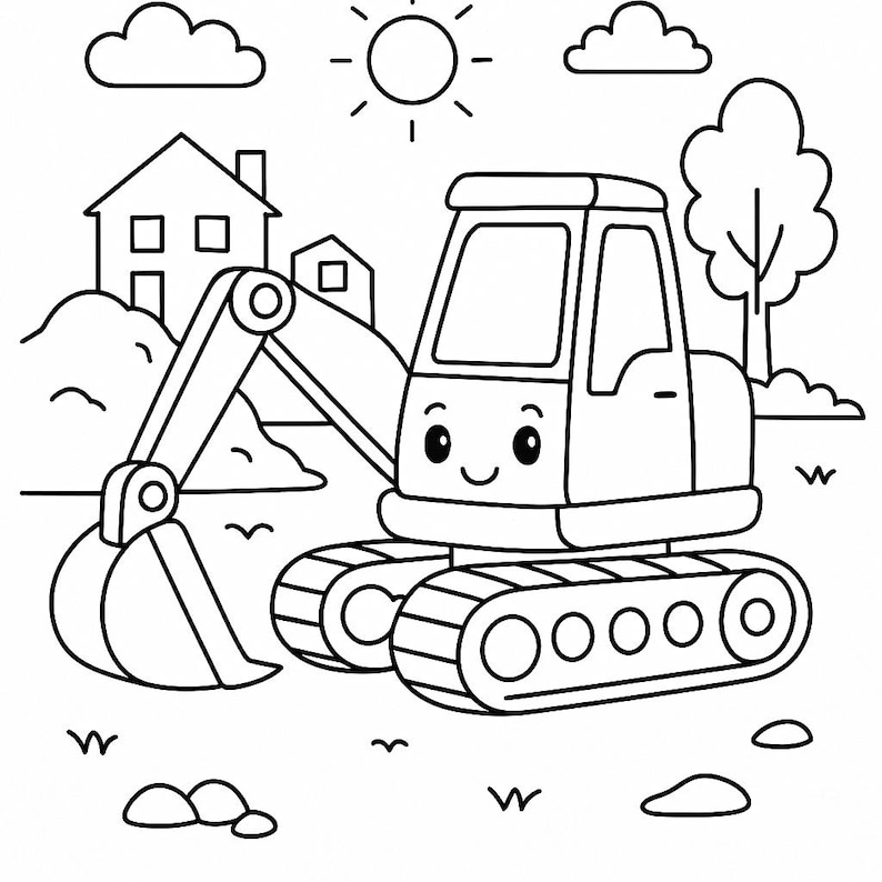 Construction Vehicles Coloring Pages-10 Printable Pages for Kids ...