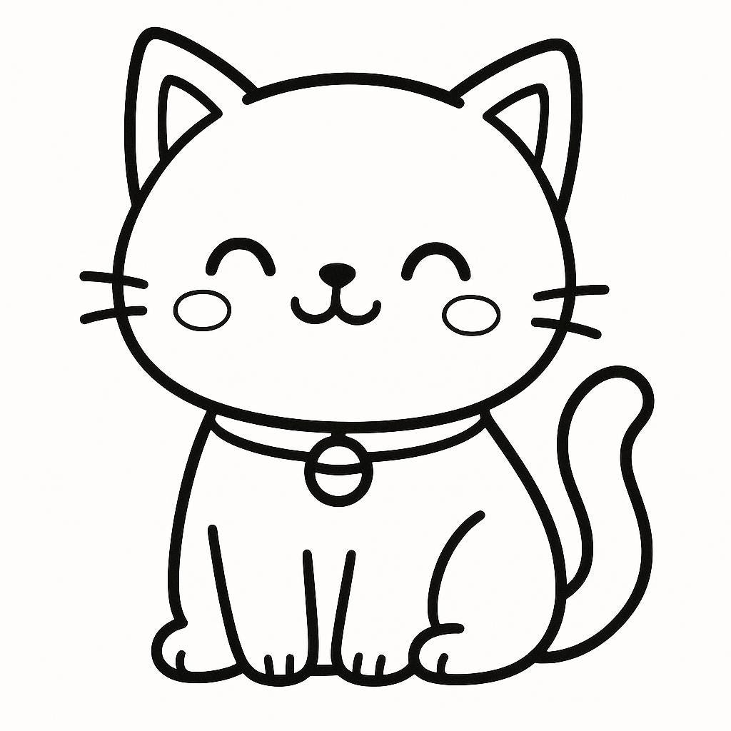 Kawaii Kitten Coloring Pages- Cat Coloring Pack for Kids - 10 Printable ...