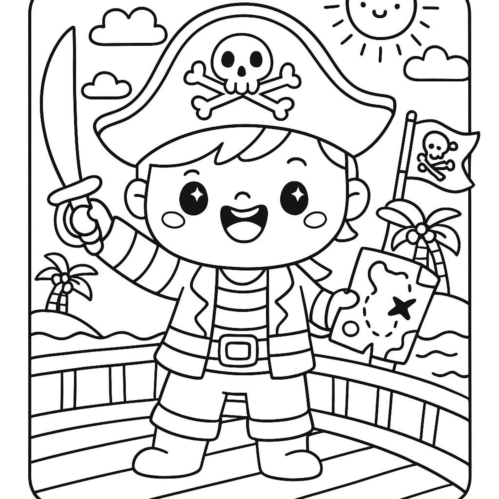 Pirate Coloring Pages- 10 Fun Printable Pirate Sheets for Kids ...