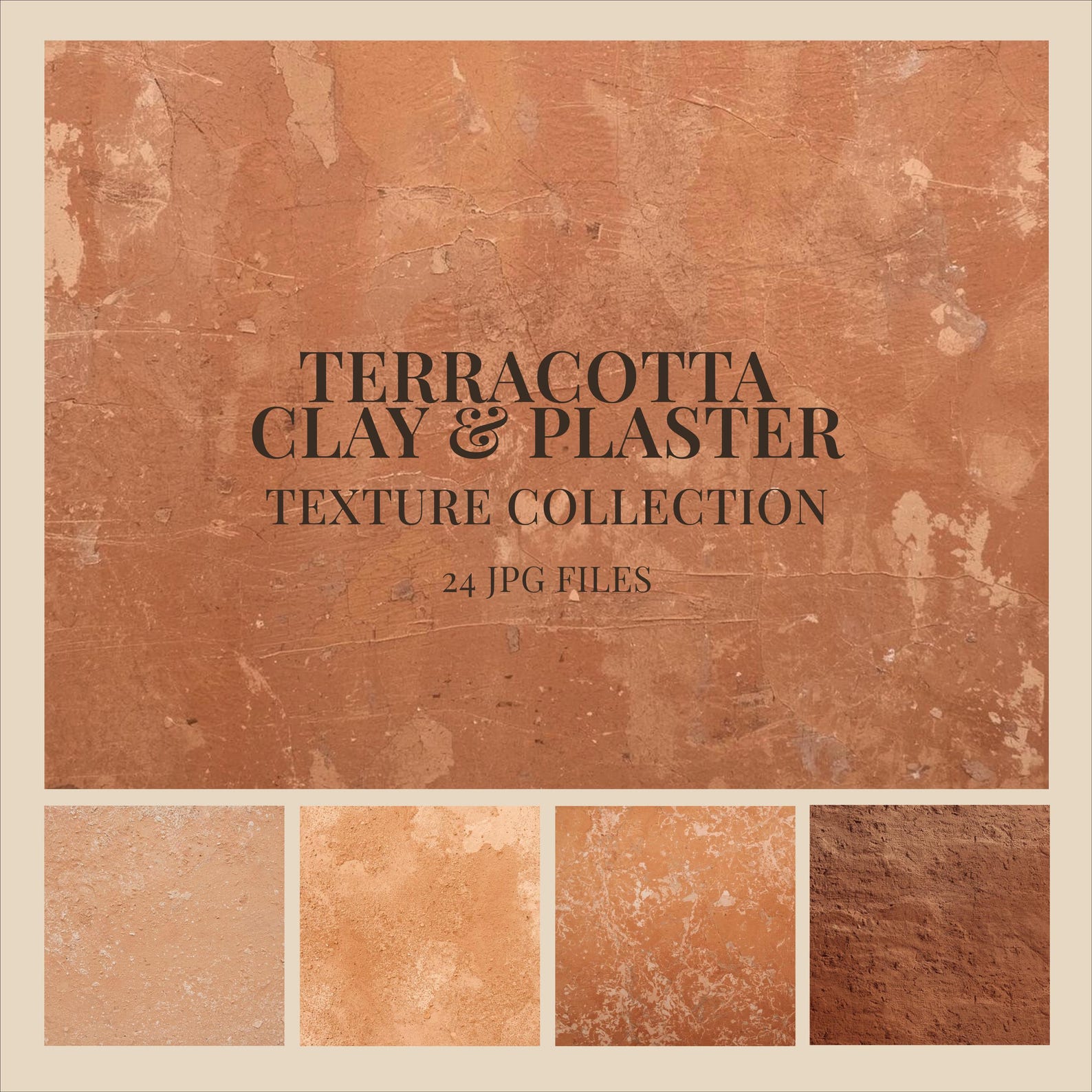 Terracotta Clay & Plaster Texture Bundle – 24 JPG Backgrounds | Warm ...