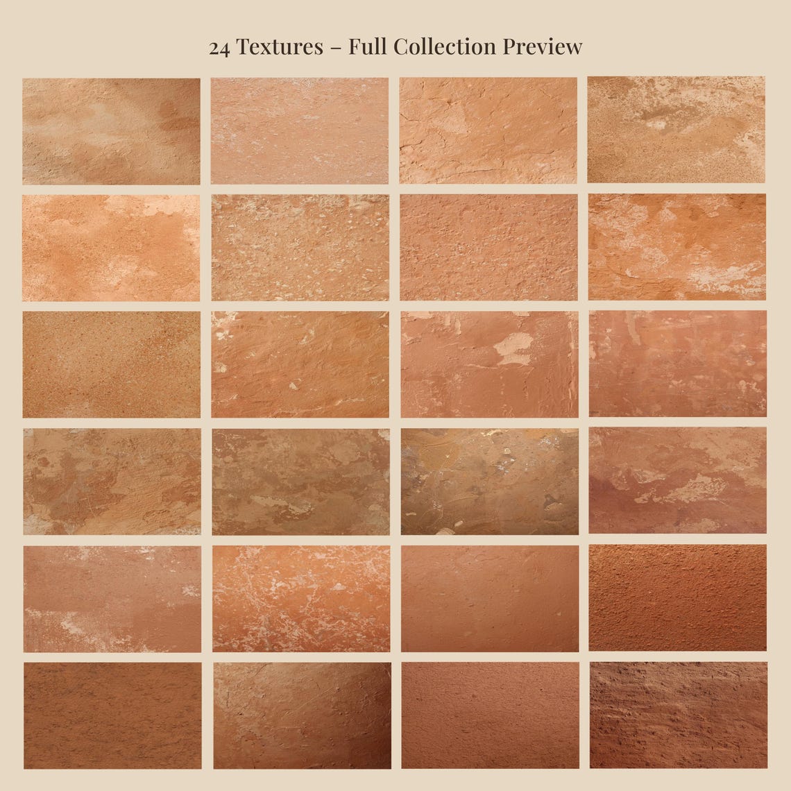 Terracotta Clay & Plaster Texture Bundle – 24 JPG Backgrounds | Warm ...