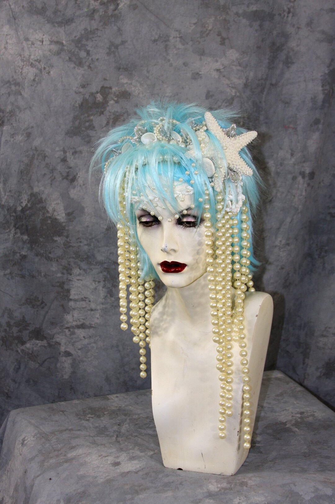 Coastal Myst Ocean Mermaid Siren Fairy Full Aqua Wig W - Etsy