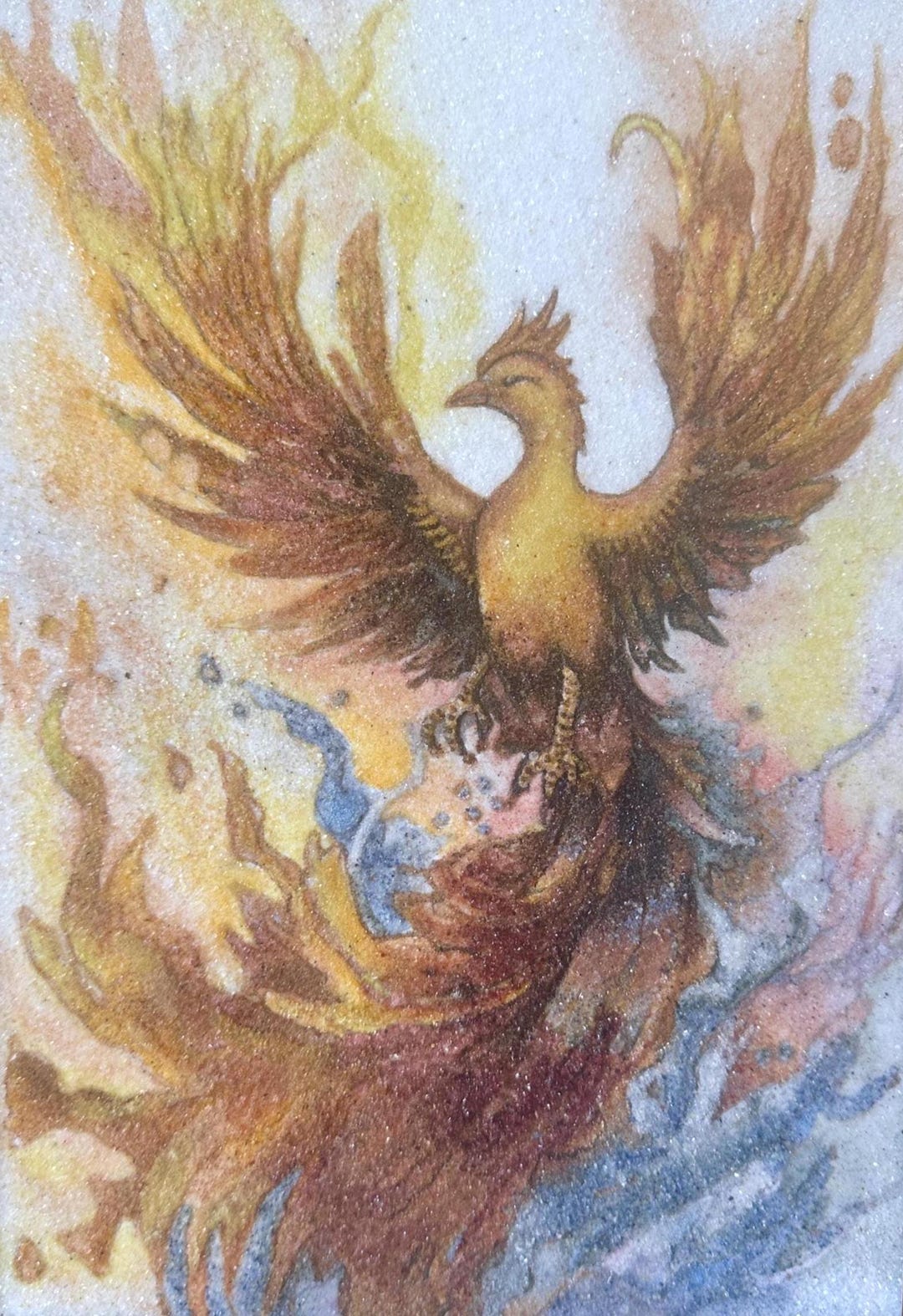 Crushed Gems in Art - the Phoenix - Etsy