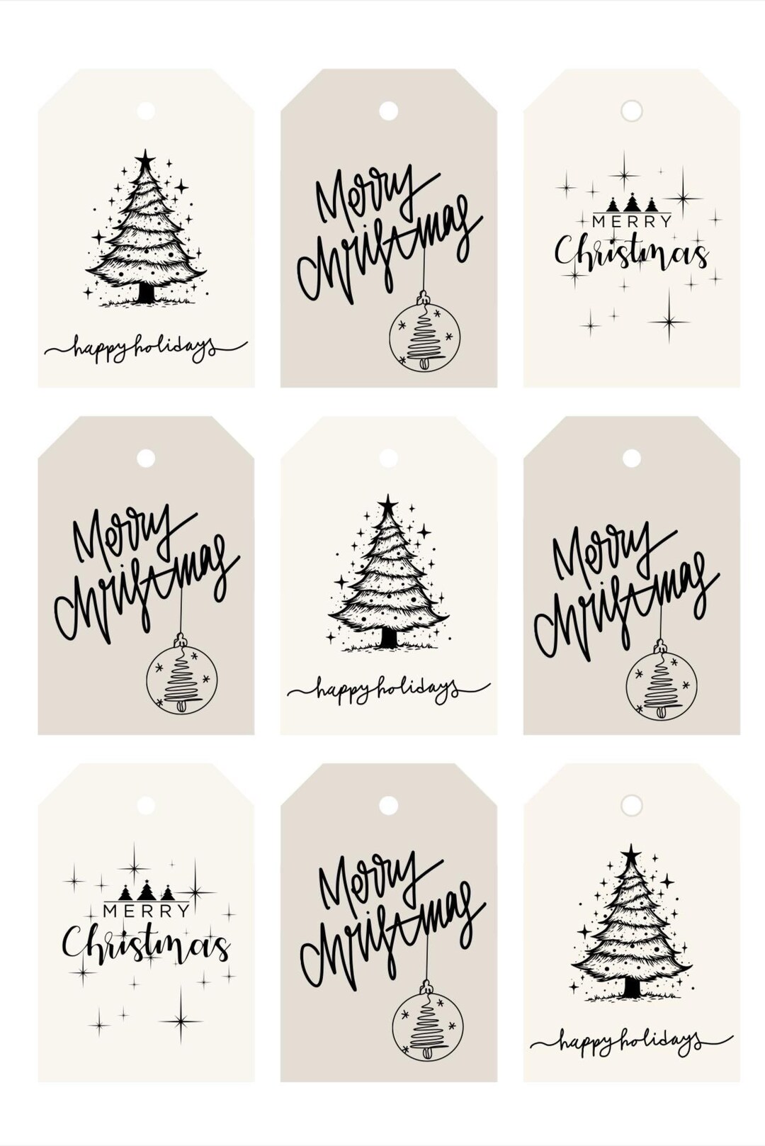 Digital Christmas Tag Design - Etsy