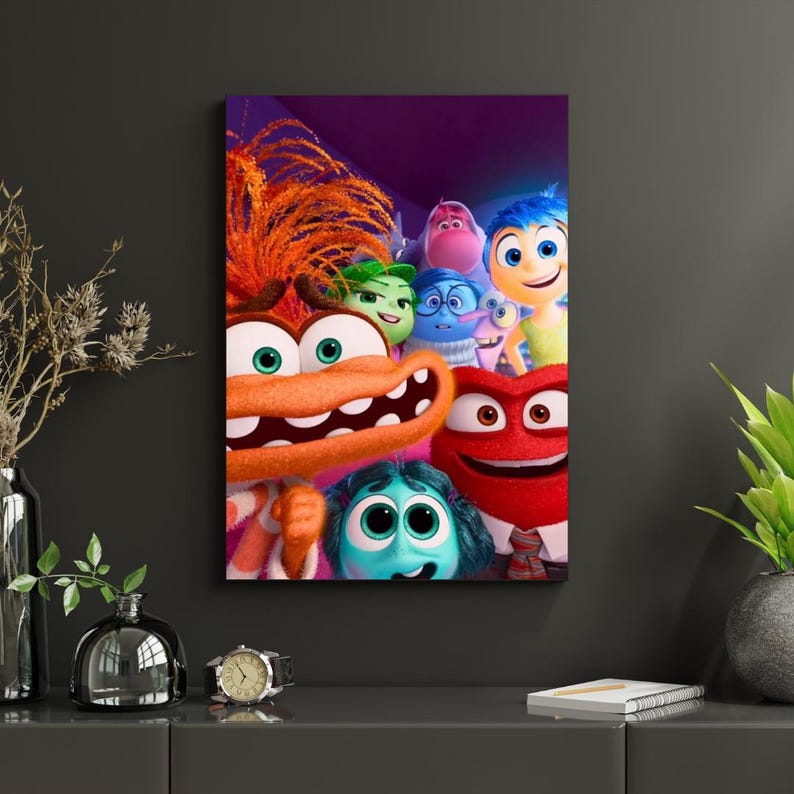 Colorful Emotion Cartoon Wall Art, Animated Style Character Print ...